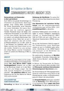 Commander’s Intent der Marine: Kriegstüchtig bis 2029 – Augen geradeaus!